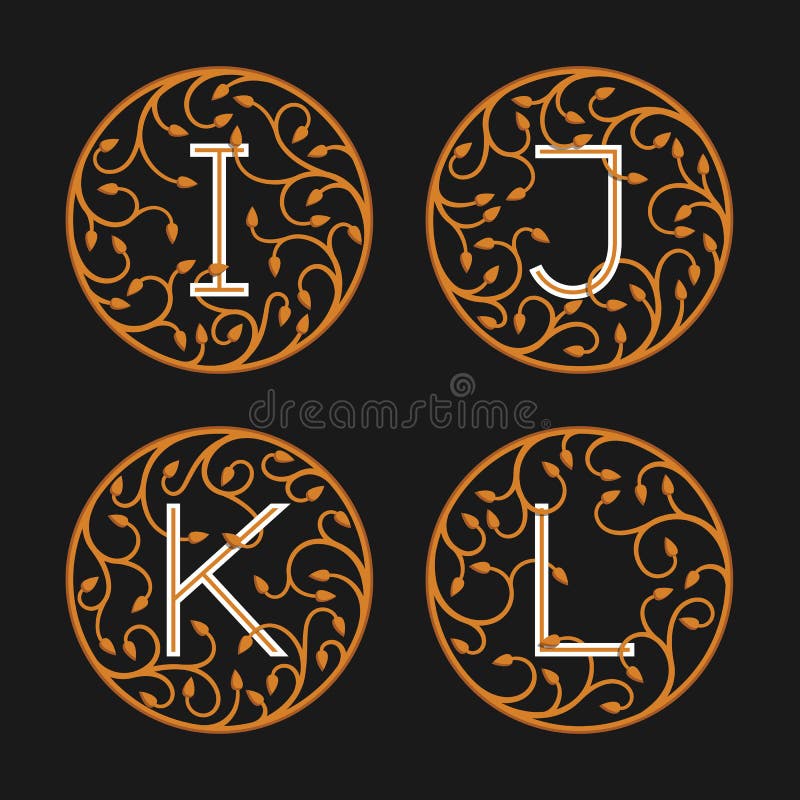 Initial Two Letters Combination Logo Set Stock Vector - Illustration of ...