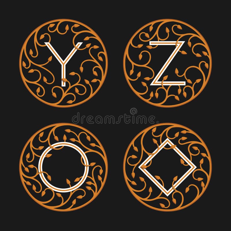 Decorative Initial Letters Y, Z. Stock Vector - Illustration of ...
