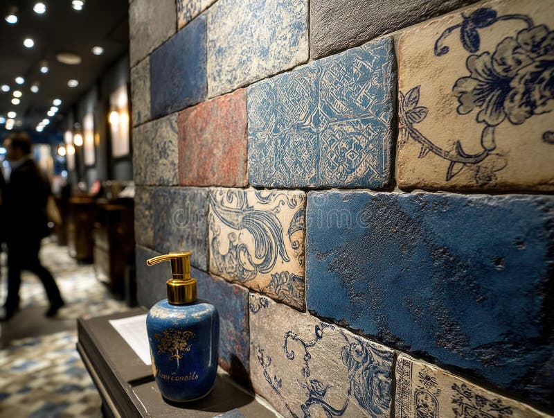 A Decorative Interior Design Wall Showcasing Various Styles Stock Image ...