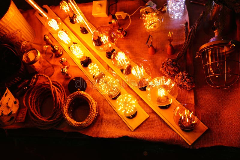 Decorative Interior Lighting Bulbs. Stock Image - Image of decor, bulbs ...