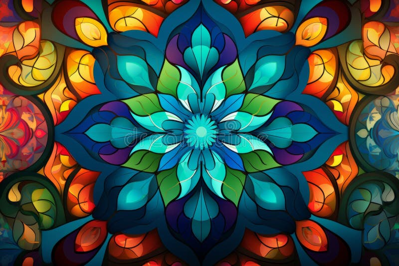 Decorative Islamic Patterns in Vibrant Colors Stock Illustration ...