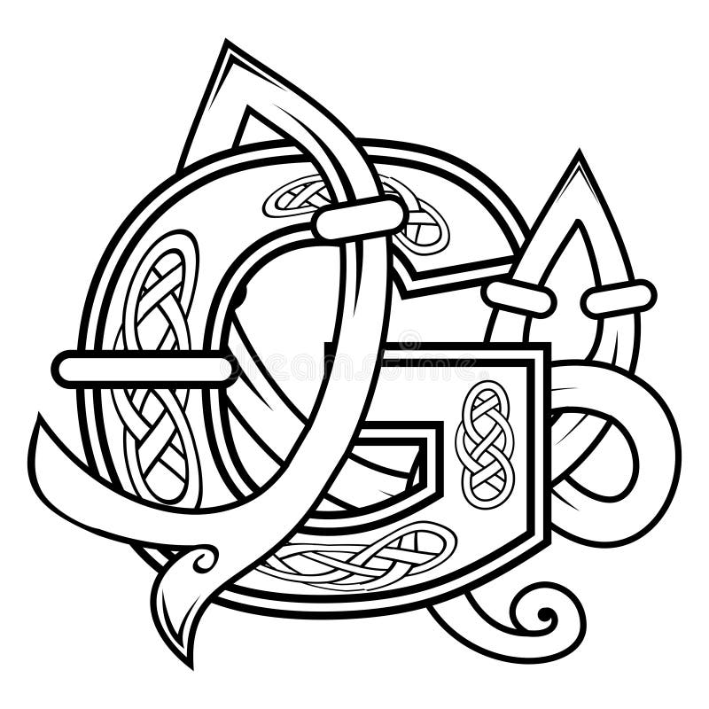 Decorative Celtic Letter B Illustration Stock Vector - Illustration of ...