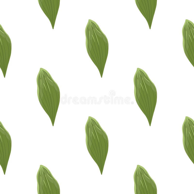 Decorative Isolated Seamless Pattern with Green Simple Leaves Elements ...