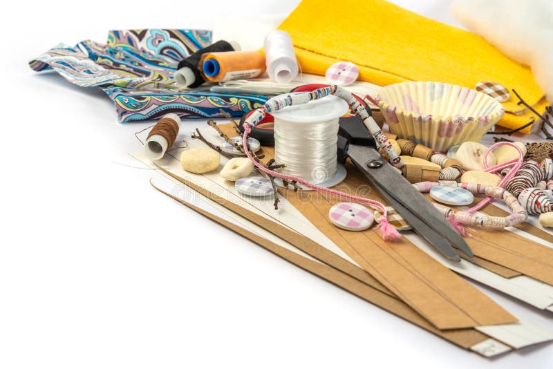 Decorative Items, Blanks and Tools for Needlework Stock Photo - Image ...