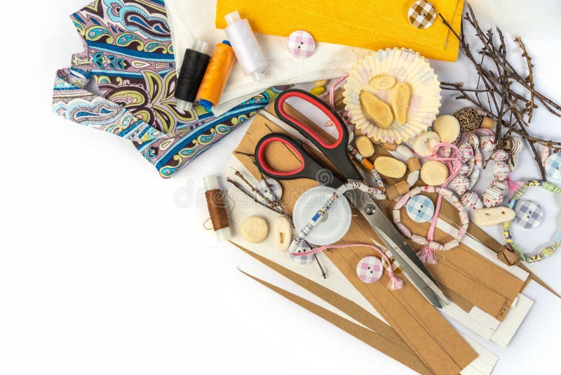 Decorative Items, Blanks and Tools for Needlework Stock Photo - Image ...