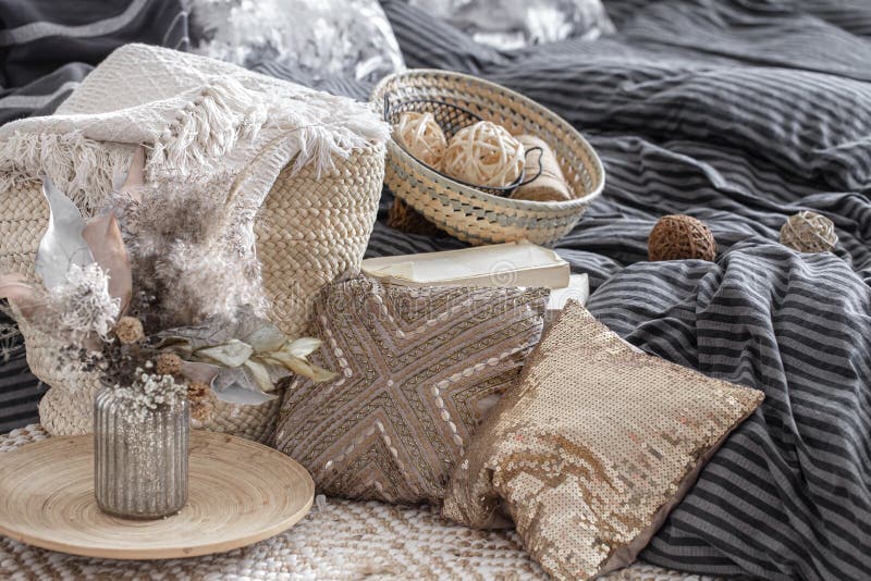 Decorative Items in a Cozy Home Interior Stock Photo - Image of ...