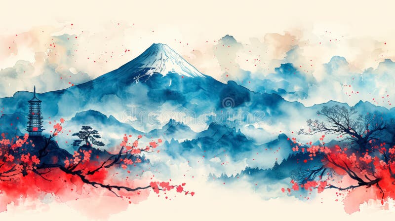 Decorative Japanese Background Stock Illustration - Illustration of ...