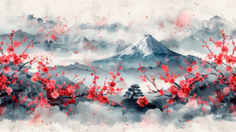 Decorative Japanese Background Stock Illustration - Illustration of ...