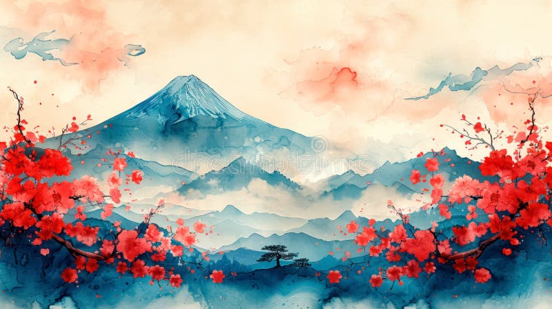 Decorative Japanese Background Stock Illustration - Illustration of ...