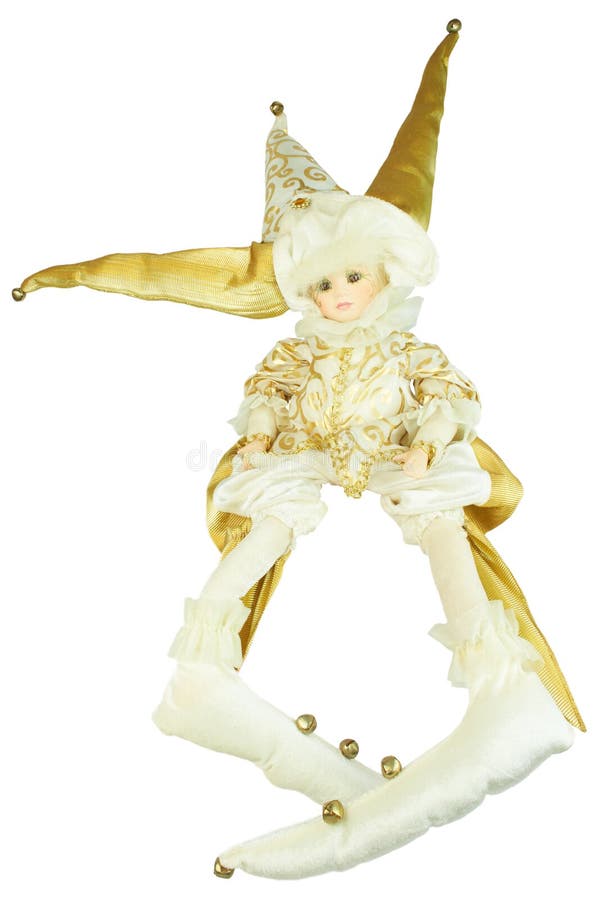 Decorative Jester, Elf Doll Isolated on White Background Stock Photo ...