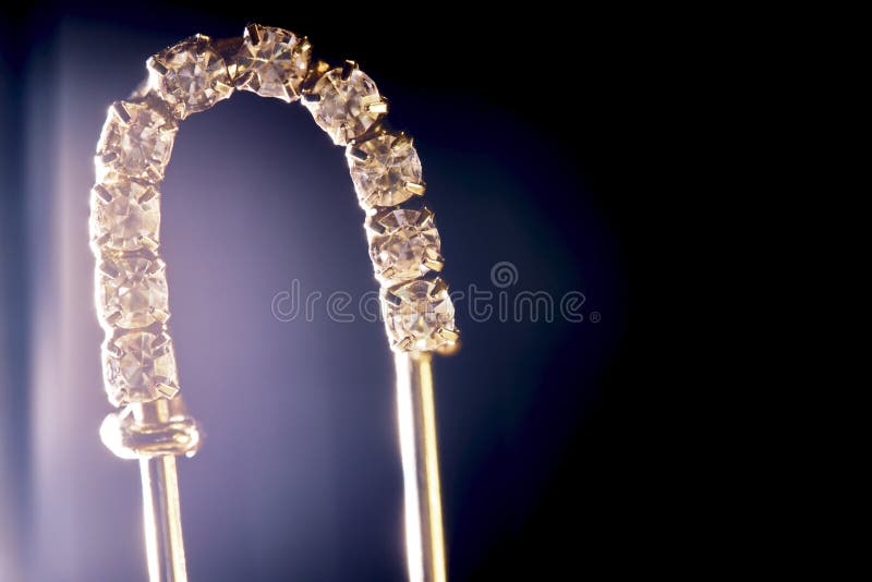 Decorative Jewelry Pin, Black Background Macro Low Light Stock Photo ...