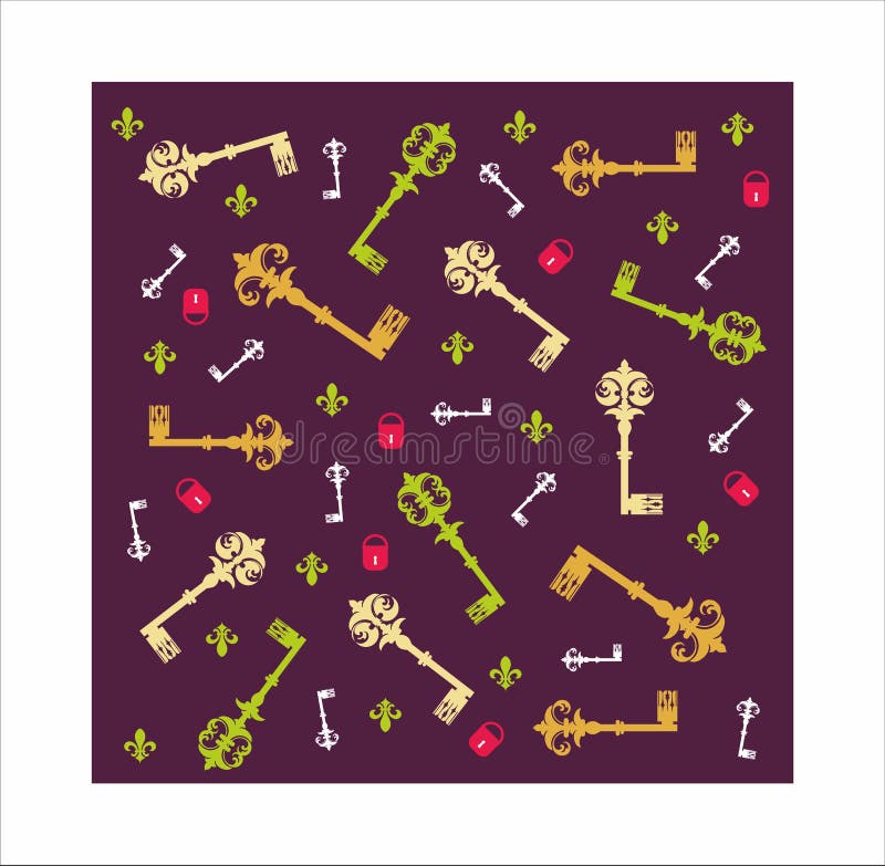 Decorative Keys Background stock vector. Illustration of keys - 62938261