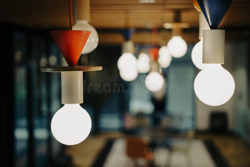 Decorative Kitchen Lighting Office Restaurant. Hanging Light Bulbs ...
