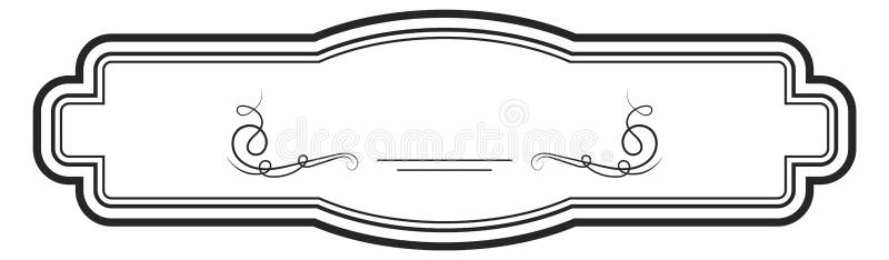 Decorative Label Template. Ornate Black Line Border Stock Vector ...