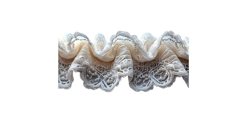 Decorative Lace Trim with Intricate Patterns Isolated on Transparent ...