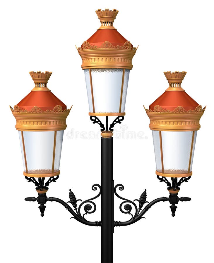 Decorative lamp post stock illustration. Illustration of modeling ...