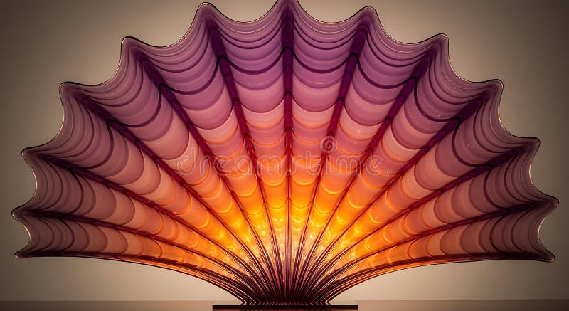 A Decorative Lamp Resembling a Scallop Shell is Displayed. the Design ...