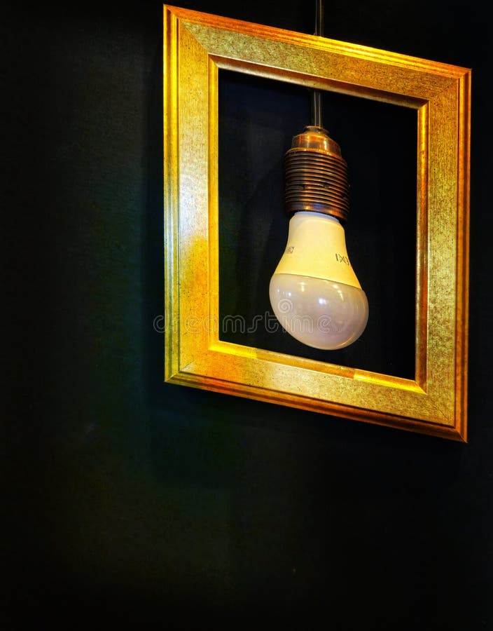 Decorative Lamp in Shape of a Frame Stock Photo - Image of indoor ...