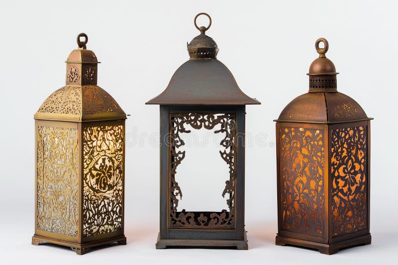 Decorative Lanterns in Warm Light Stock Illustration - Illustration of ...