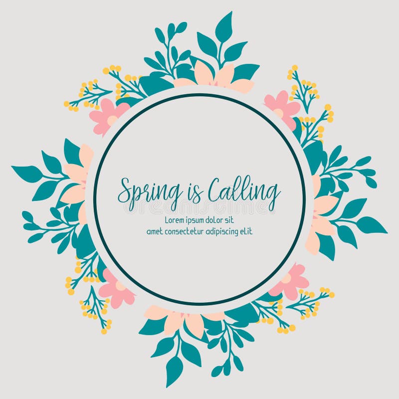 Decorative of Leaf and Flower Frame, for Seamless Spring Calling ...