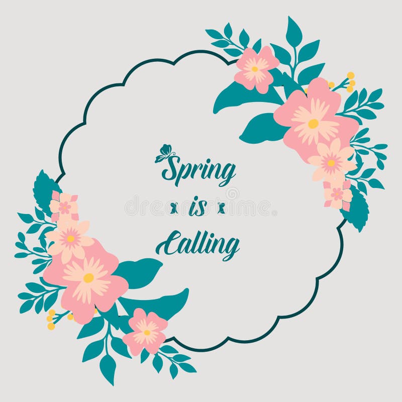 Decorative of Leaf and Flower Frame, for Seamless Spring Calling ...