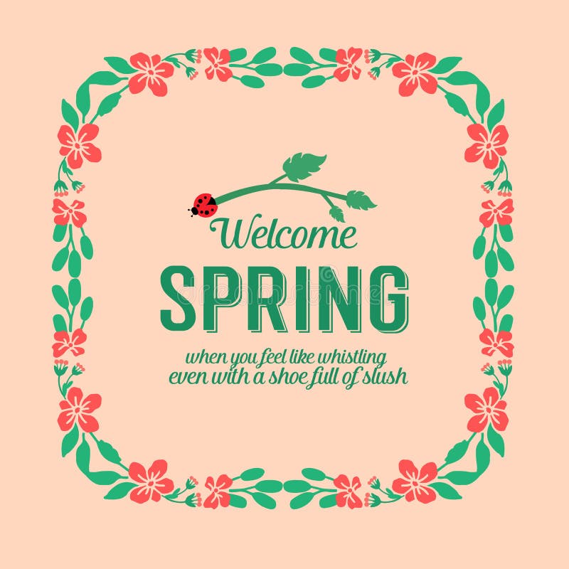 Decorative of Leaf and Flower Frame, for Seamless Welcome Spring ...