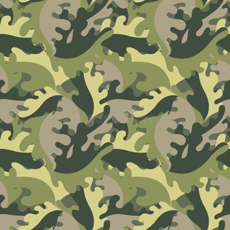 Decorative Leaves Against a Military Style Stock Vector - Illustration ...