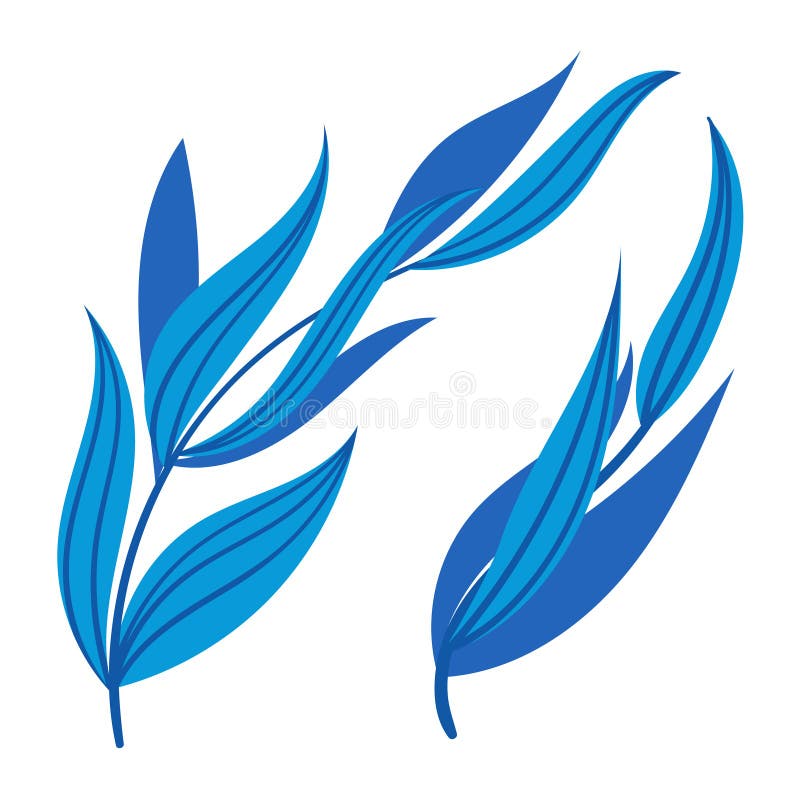 Decorative Leaves Flowers, Depicts Light Drawing Spring Multi-colored ...