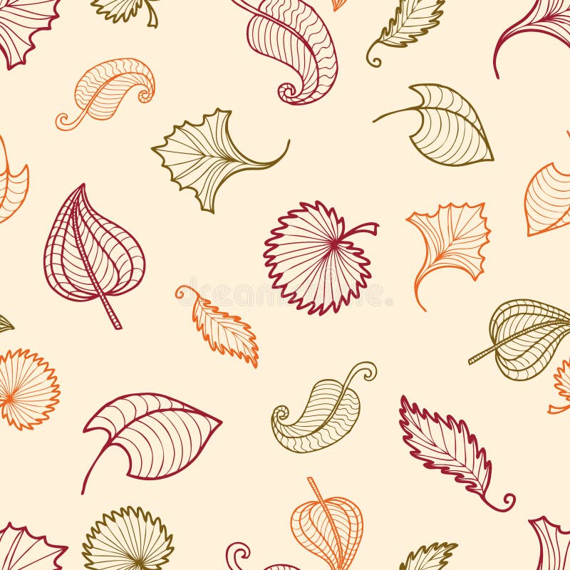 Decorative leaves pattern stock vector. Illustration of element - 63555820