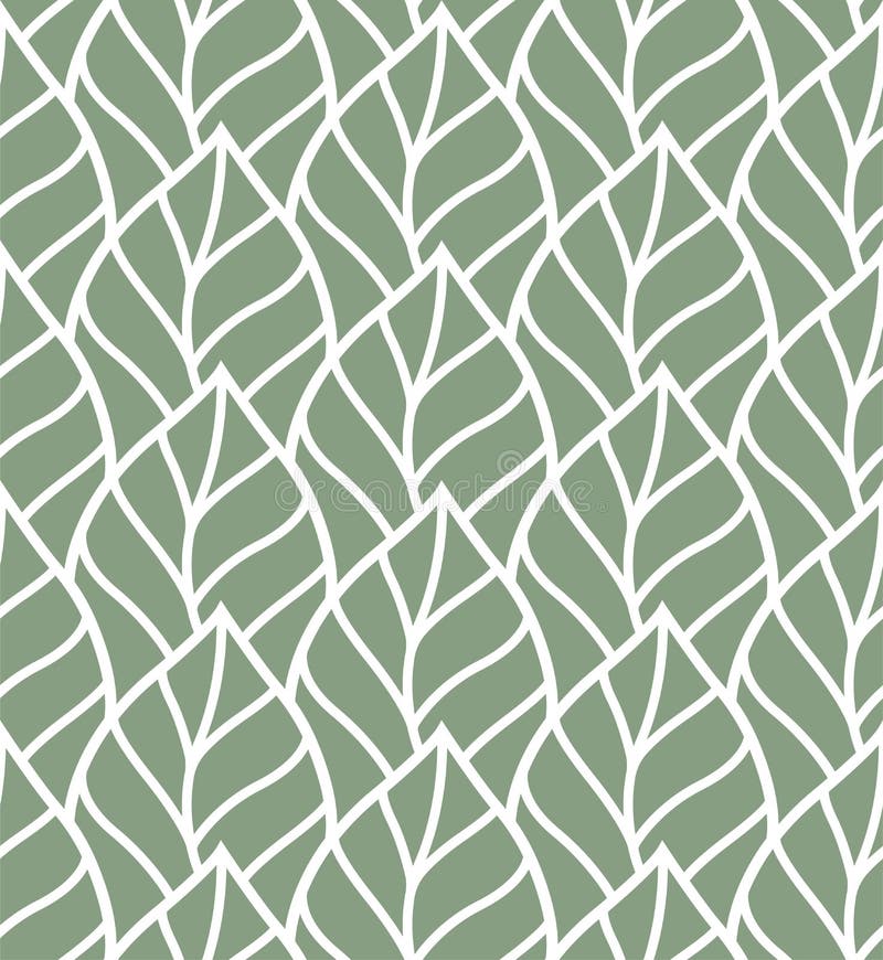 Decorative Leaves Seamless Pattern. Continuous Leaf Background. Floral ...