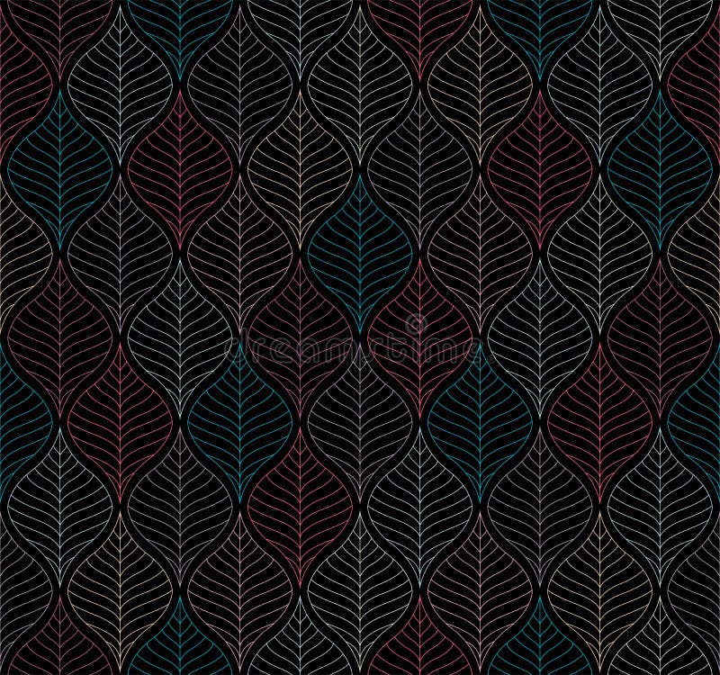 Decorative Leaves Seamless Pattern. Continuous Leaf Background. Floral ...