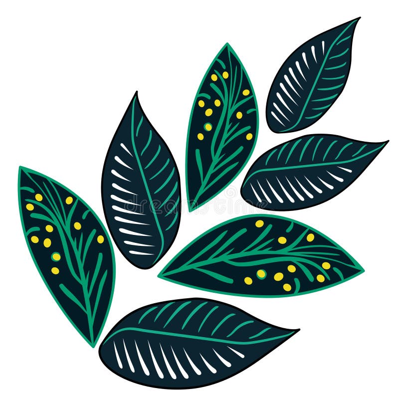 Decorative Leaves Vector Illustration Stock Vector - Illustration of ...