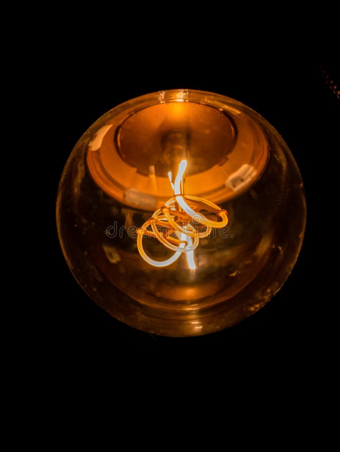 Decorative Led Bulb Glowing in the Dark. Stock Photo - Image of light ...