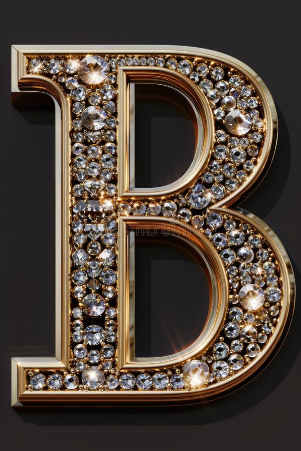 A Decorative Letter B Made from Gold and Diamonds Stock Photo - Image ...