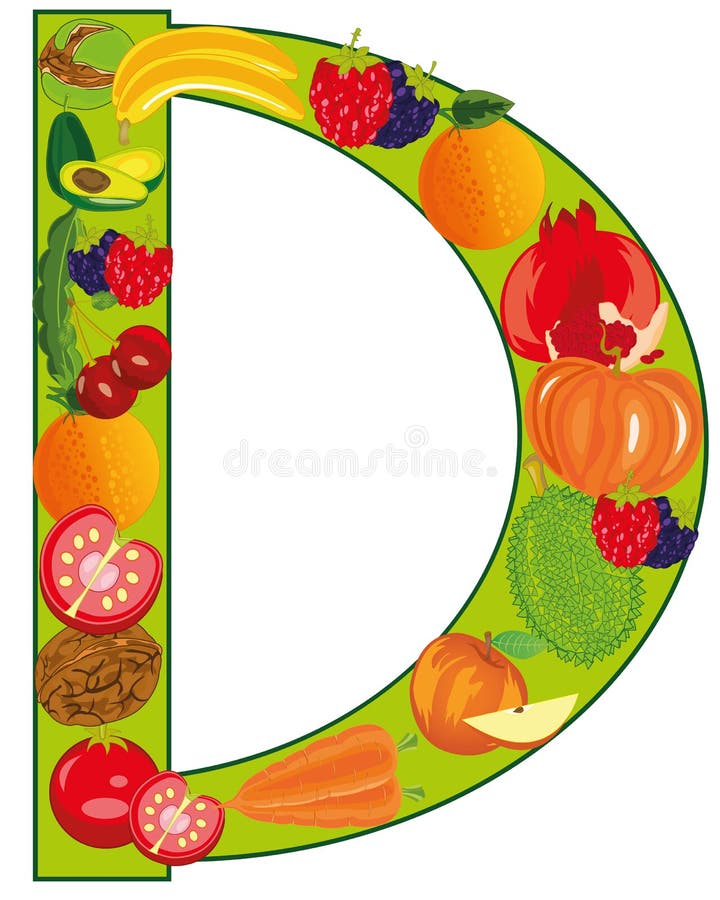 Alphabet Fruit Letter D Stock Illustrations – 149 Alphabet Fruit Letter ...