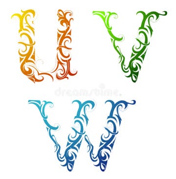 Decorative Letter Font Type Stock Vector - Illustration of shape, font ...