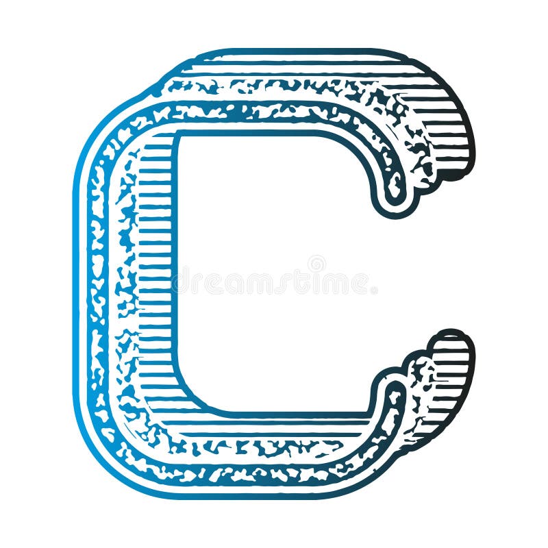 Decorative Letter with Gradient Fill.Art Font. Stock Illustration ...