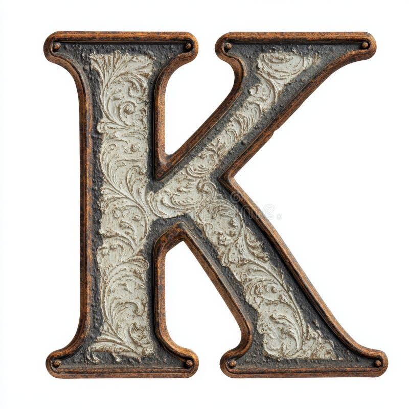 Decorative Letter "K" with Intricate Design, Suitable for Art or ...