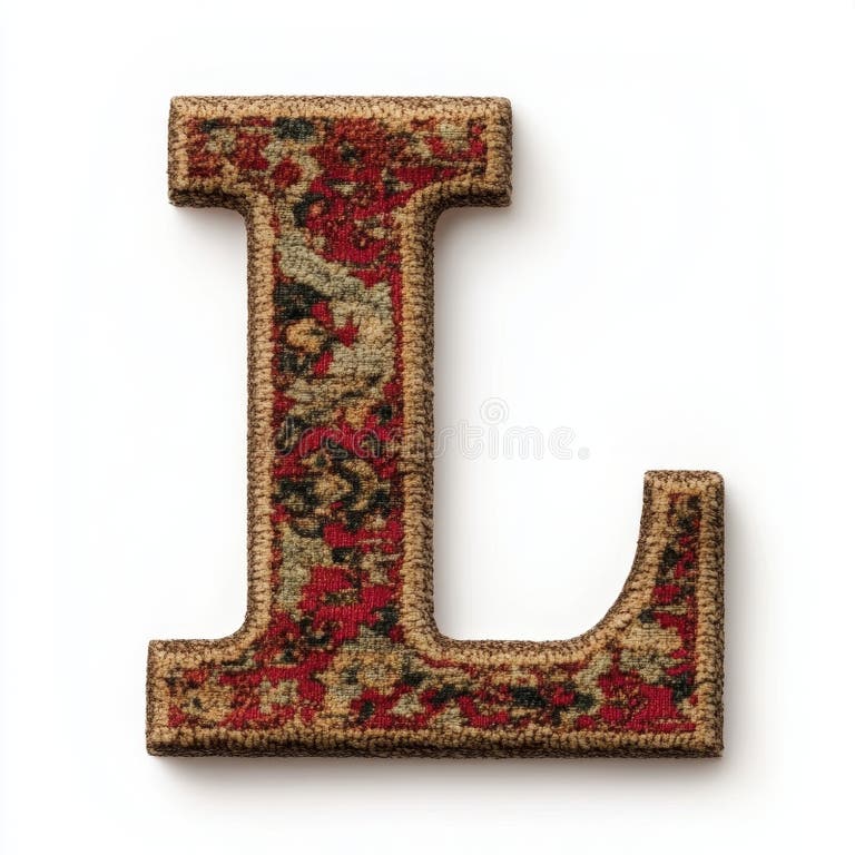 A Decorative Letter "L" Designed with a Patterned Texture Resembling a ...