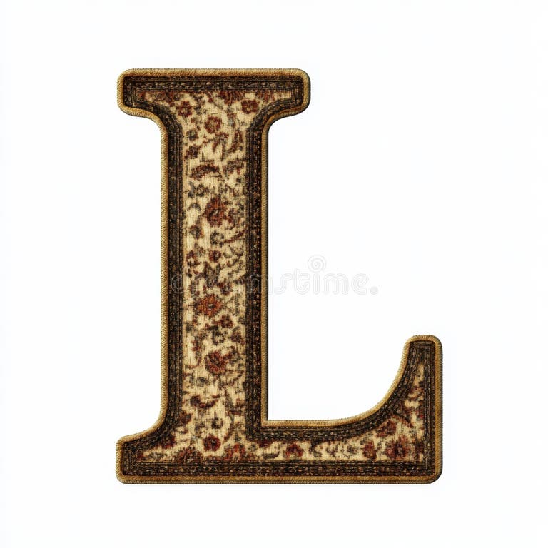 A Decorative Letter "L" Featuring an Ornate Floral Pattern on a ...