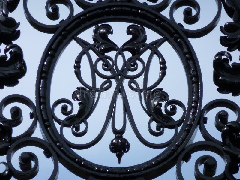 Decorative Letter M in Wrought Iron. Stock Image - Image of script ...