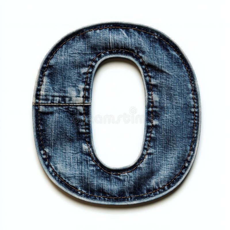 A Decorative Letter "O" Made of Denim Fabric, Showcasing a Creative ...