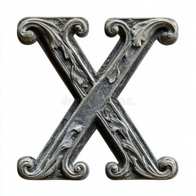 A Decorative Letter "X" with Ornate Details, Suitable for Design or ...