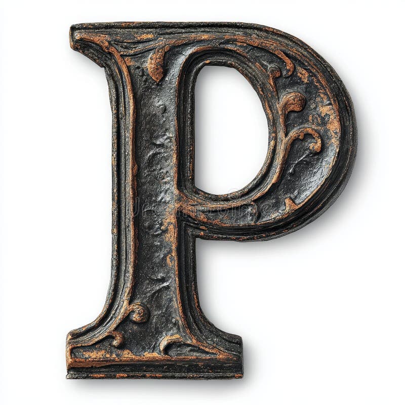 Decorative Letter "P" with an Ornate Design, Likely Used for Signage or ...