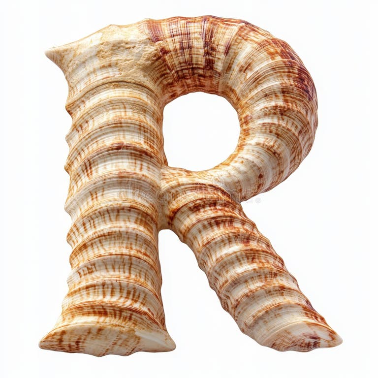 A Decorative Letter "R" Designed To Resemble a Seashell Stock ...