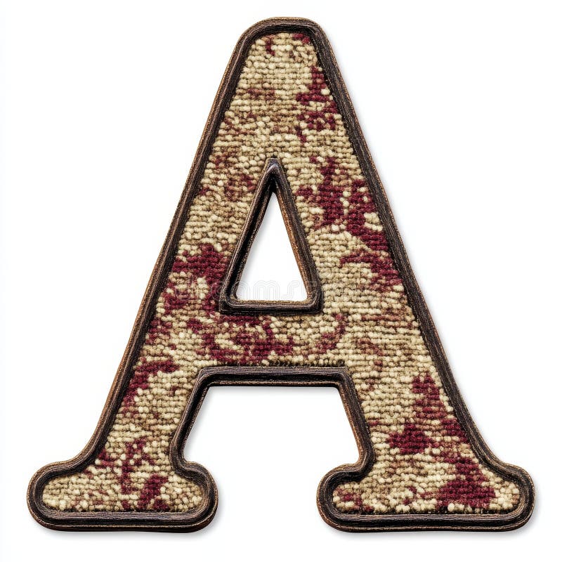 A Decorative Letter "a" in a Textured Fabric Design with a Vintage ...
