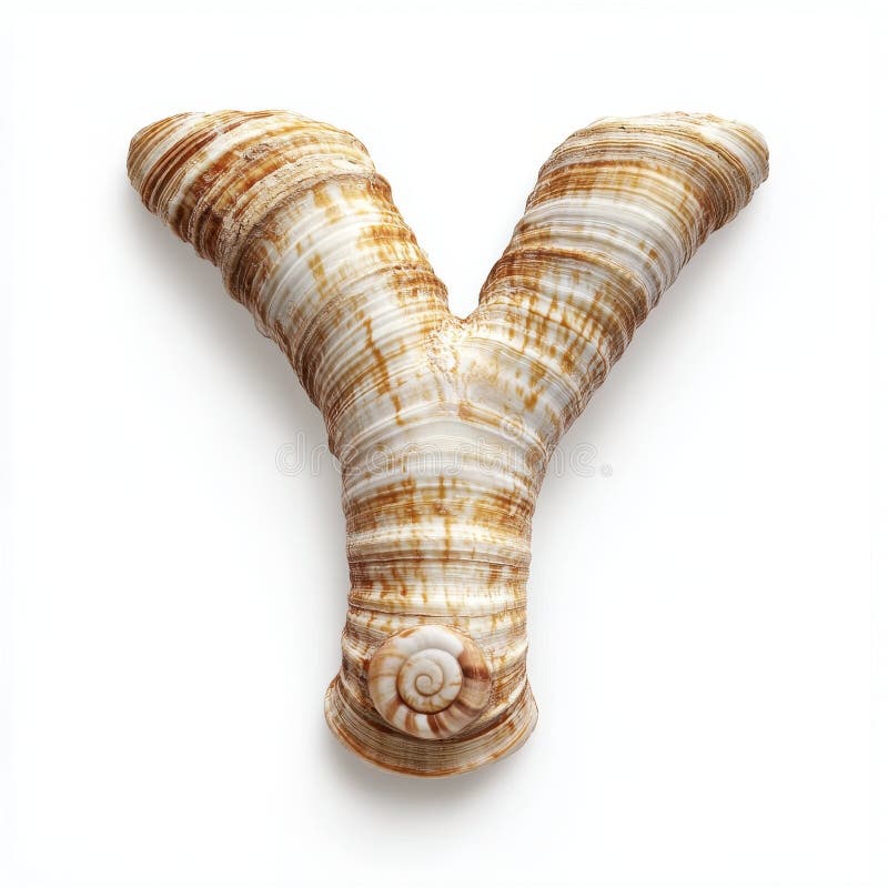 A Decorative Letter Y Shaped Like a Seashell, Showcasing Natural ...