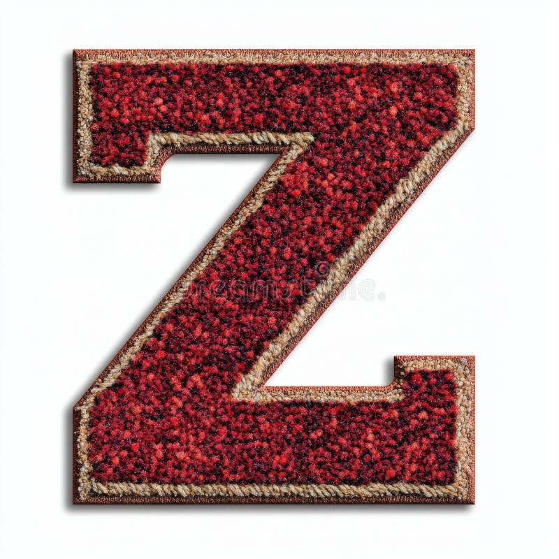 A Decorative Letter "Z" in Red Glitter with a Gold Outline, Suitable ...