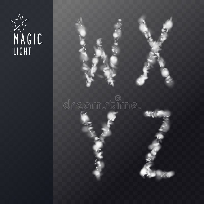 Decorative Letters of the Latin Alphabet from Clouds. Uppercase Letters ...