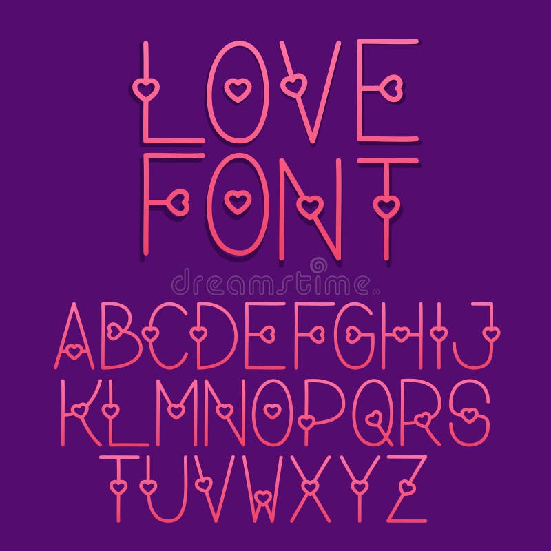 Decorative Letters Love the Alphabet with a Heart Letters Uppercase ...